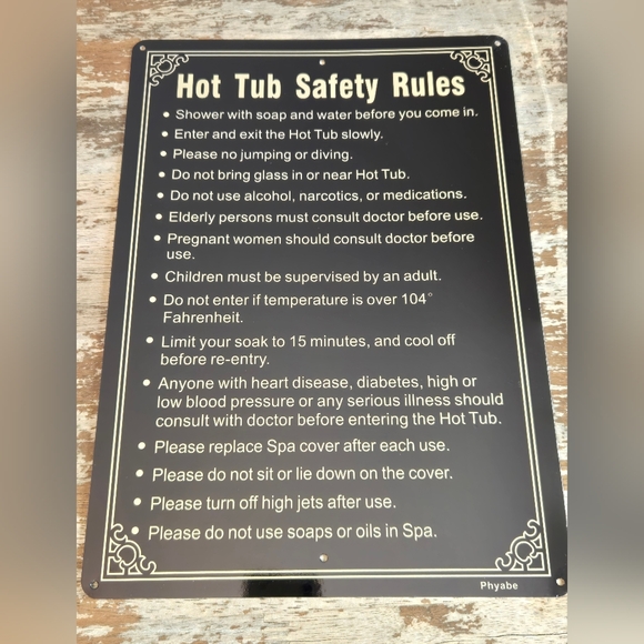 Wall Decor | Hot Tub Safety Rules Sign | Poshmark